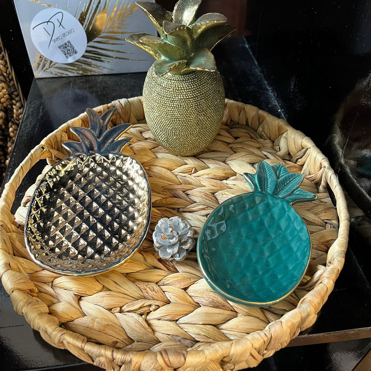 Joyero adorno Piña Color Verde – Terraestilo